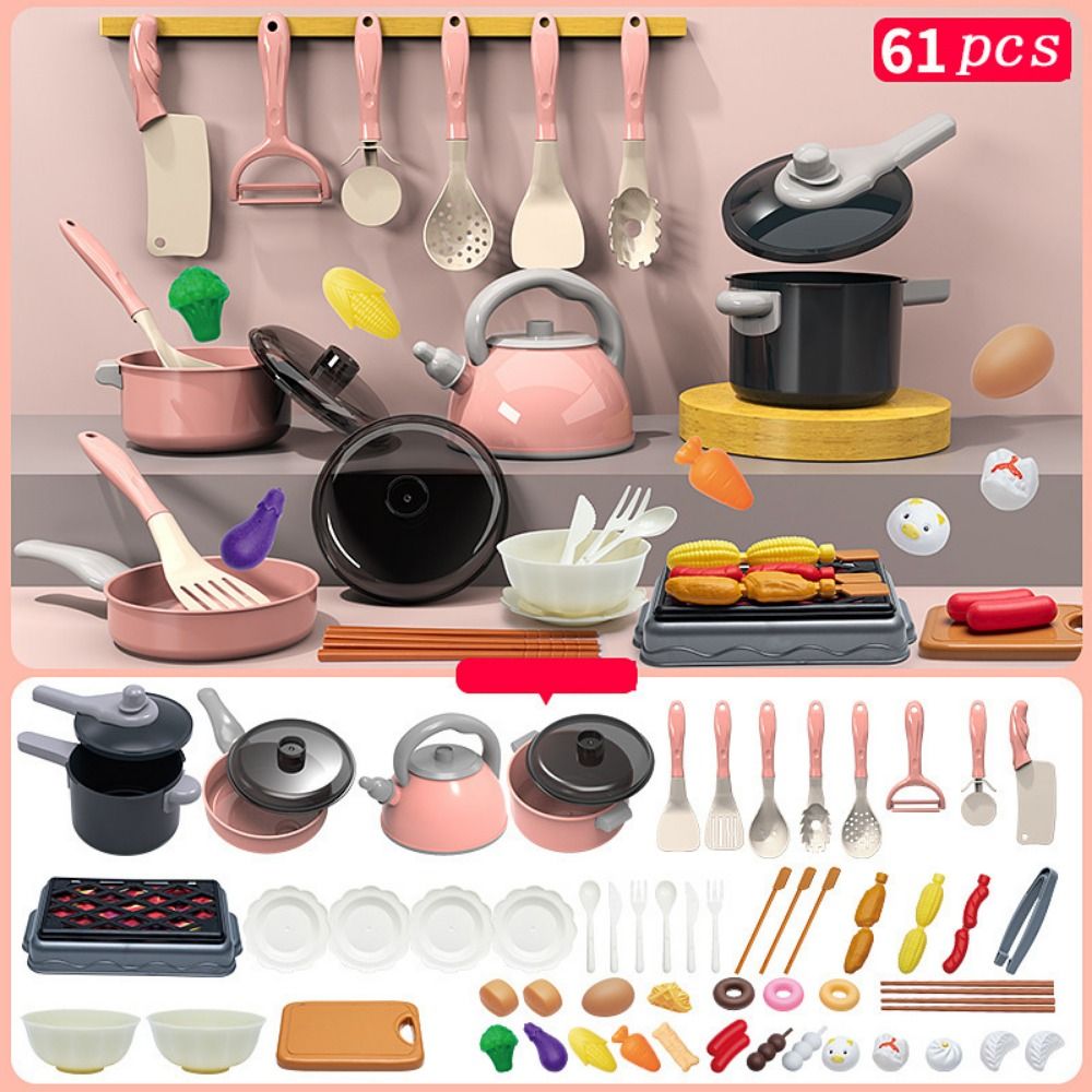 28/61/71/86pcs Real Cooking Toy Pretend Play Play Kitchen Accessories ...