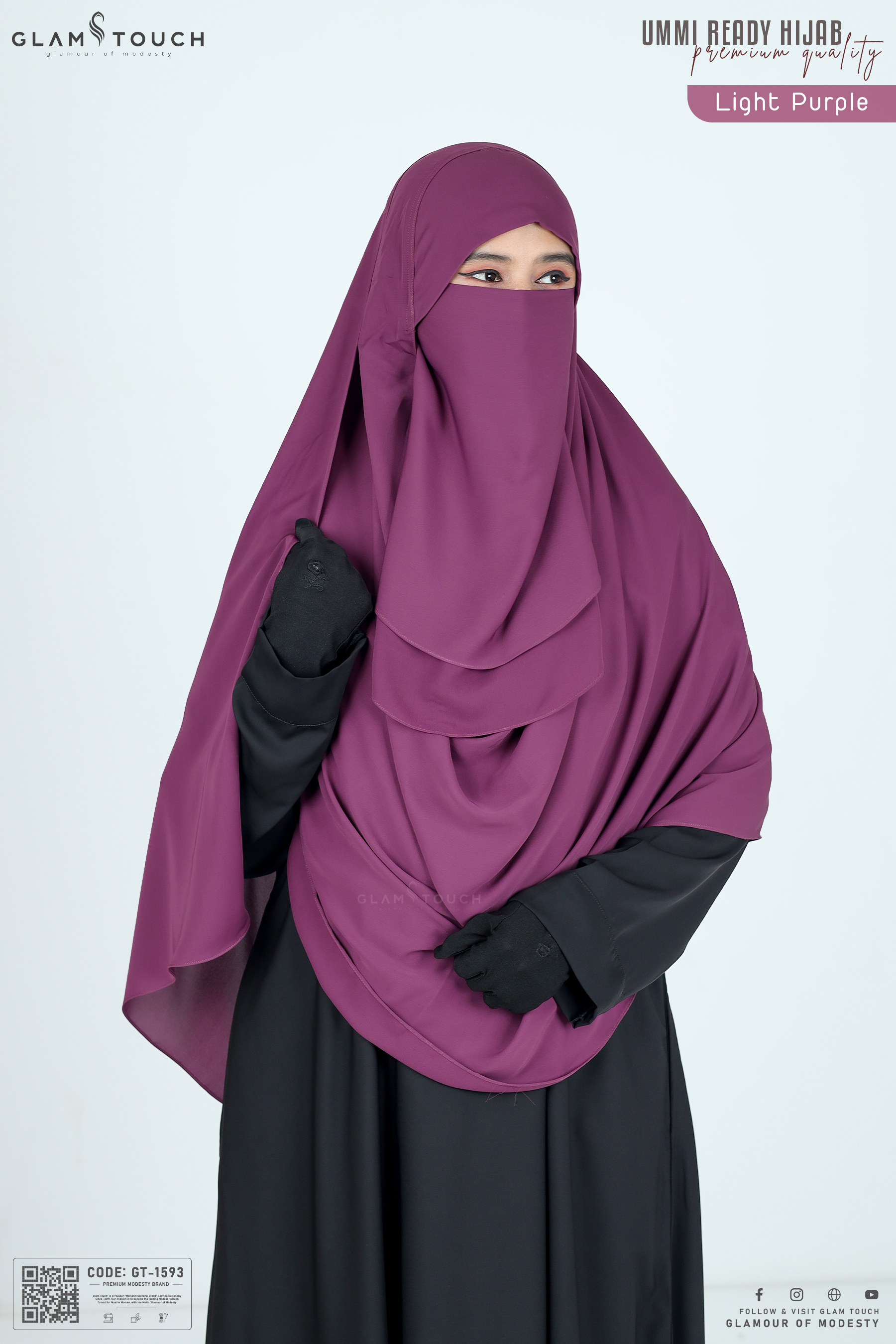 Glam Touch Premium Ummi Ready Hijab Niqab Set | Daraz.com.bd