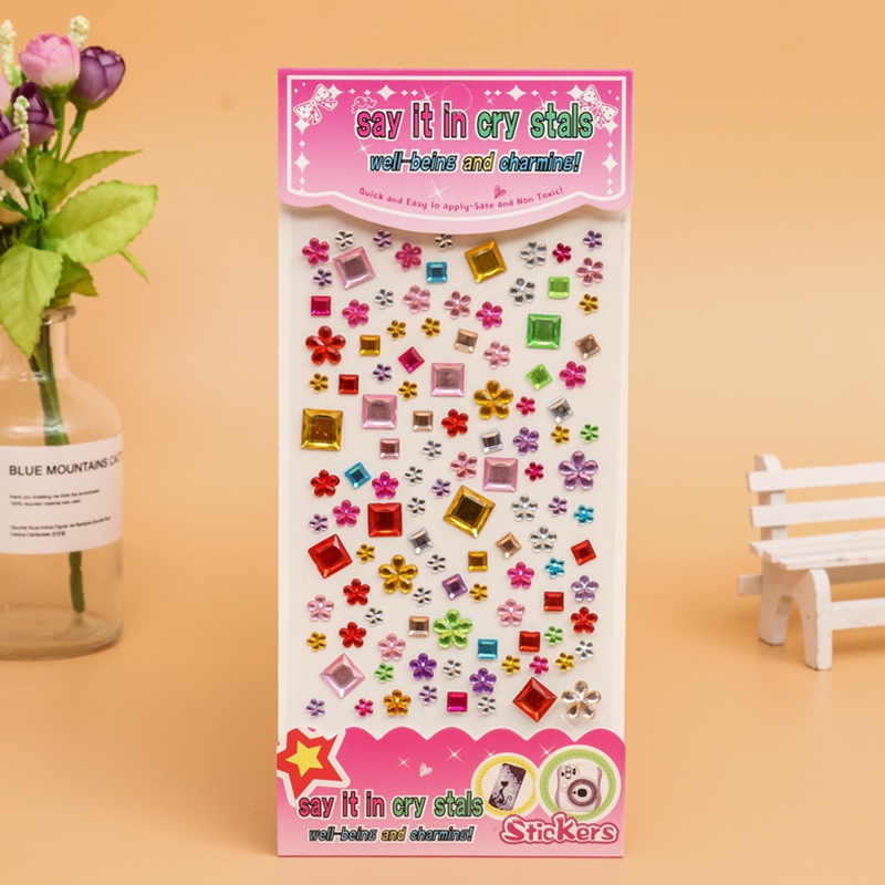 3D Gem Rhinestones Stickers Muticolor Crystal Self Adhesive Acrylic ...