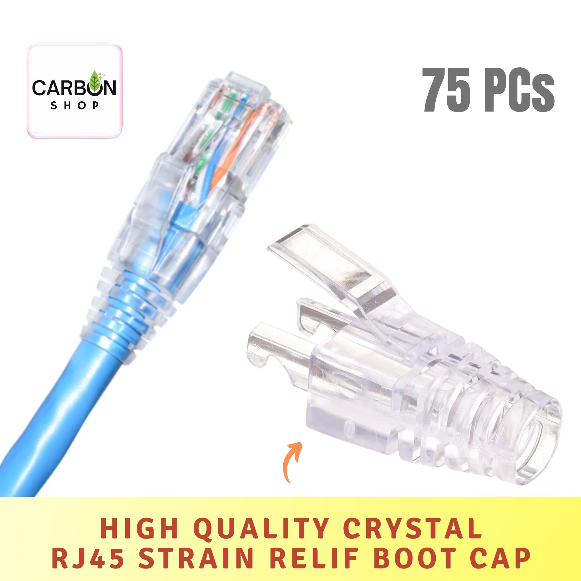 RJ45 Cat6 Cat5 Strain Relief Boots Connector Modular Crystal Boot Cover Network Cable Connector ...