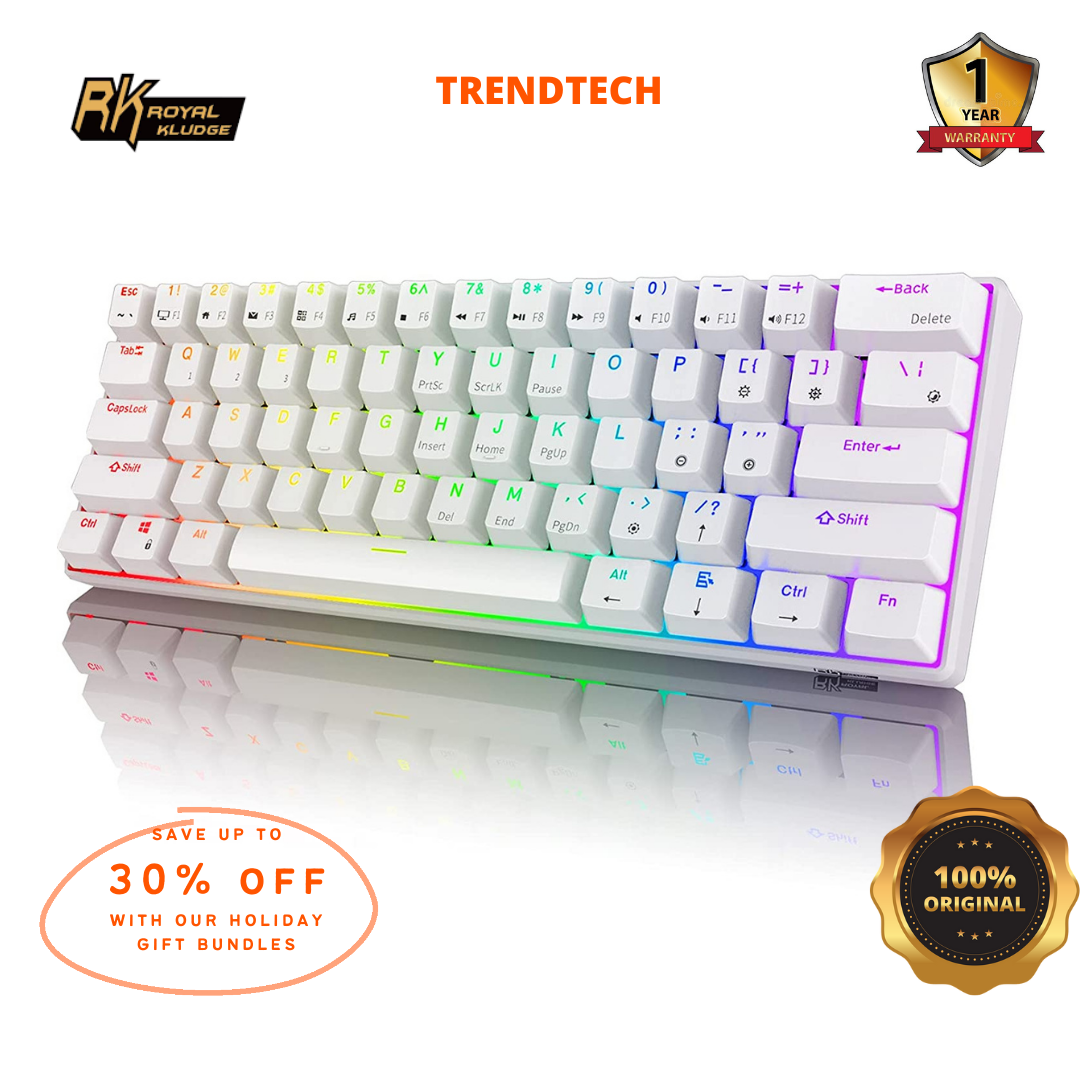 RK ROYAL KLUDGE RK61 DUALMODE Wireless 60% Mechanical Gaming Keyboard ...