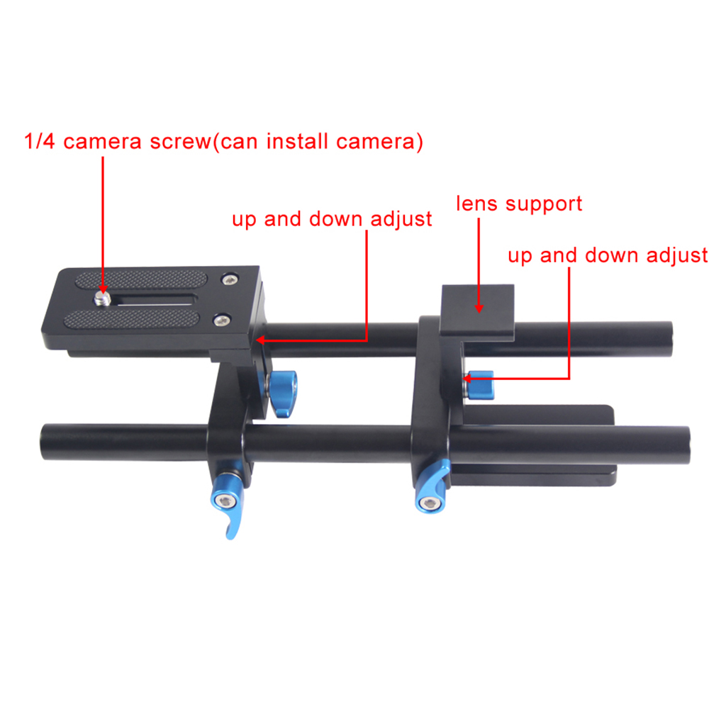 15mm Rod Rail Clamp Mounting Base Bracket for Panasonic Fujifilm DSLR ...