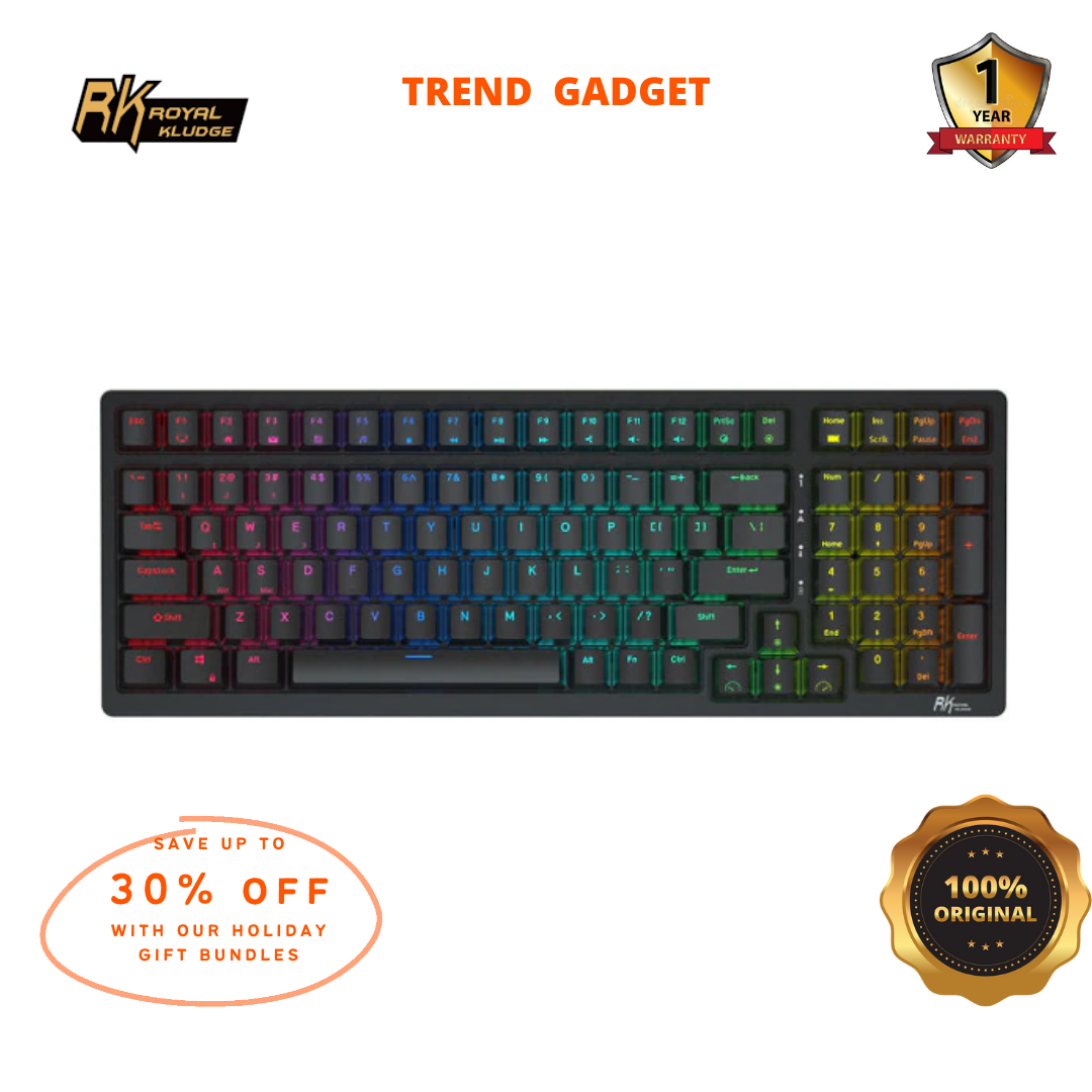 RK98 Tri-mode Royal Kludge Wireless Mechanical Gaming Keyboard with ...
