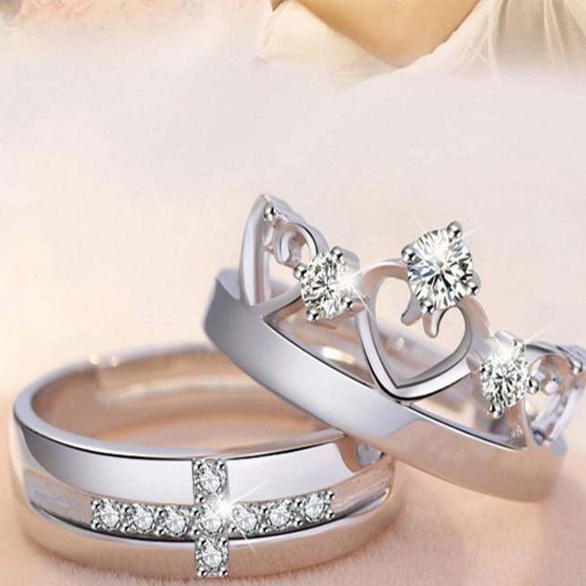 Adjustable Couple Rings Birthday Anniversary Valentines day Gift Iteam ...