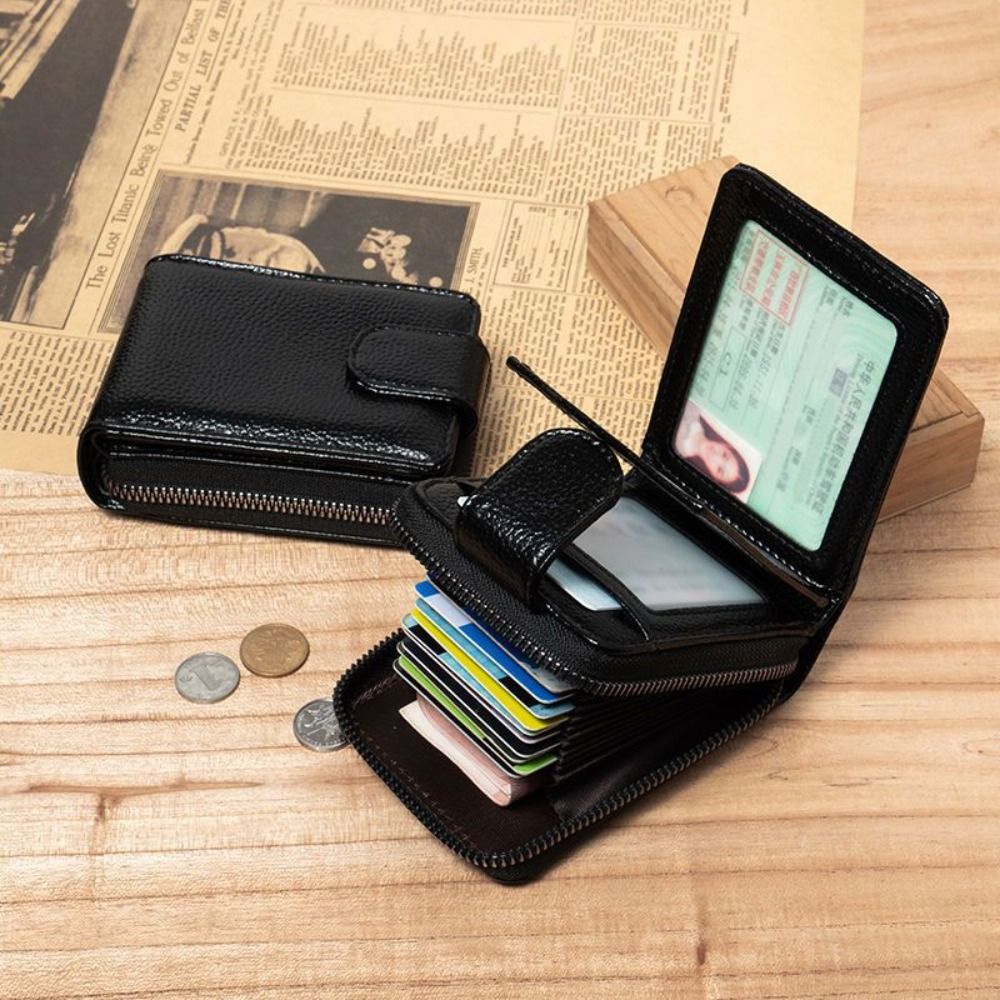 Unisex PU Leather ID Credit Anti Rfid Card Holder RFID NFC Blocking ...