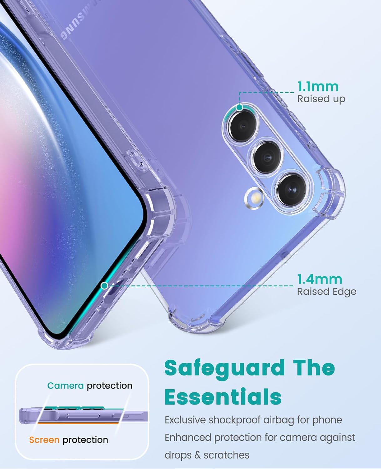 Samsung Galaxy A55 5G Flexible Clear Transparent Soft TPU Back Case ...