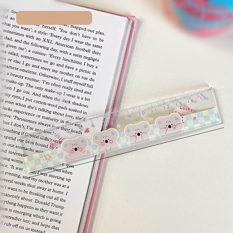 15cm Simple Transparent Creative Cute Cartoon Plastic Straight Ruler ...