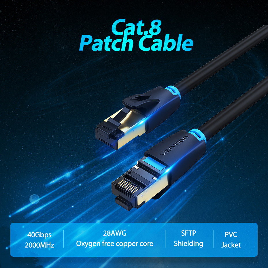 Vention Cat 8 Ethernet Cable SFTP 40Gbps Super Speed RJ45 Cat 8 Network ...