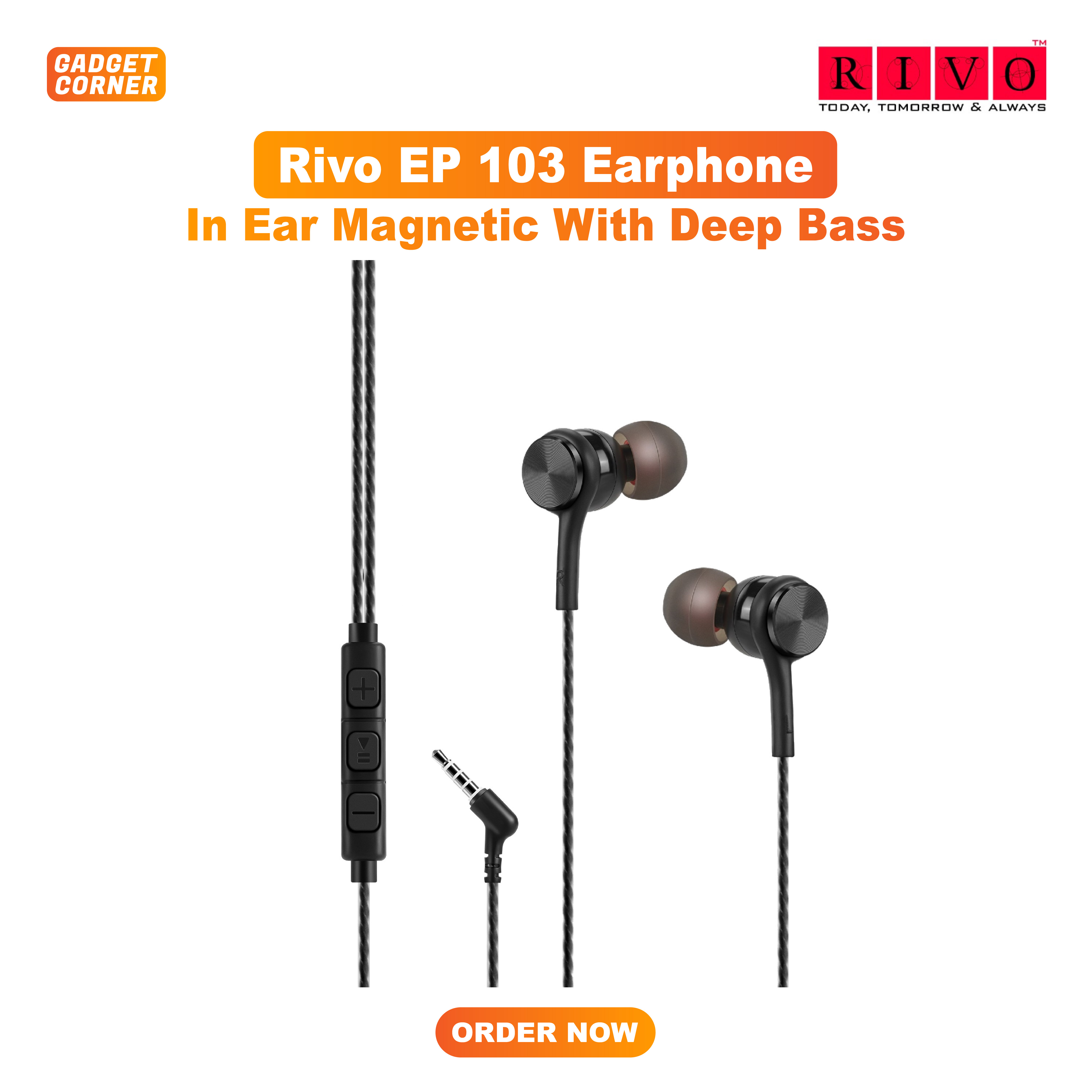 RIVO EP 103 In-Ear Magnetic Gaming Earphone with Extreme & Deep Bass ...