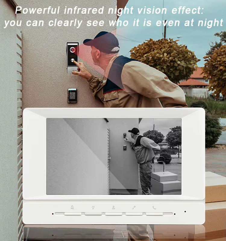 1080P Video Door Camera with Monitor, 7 Inch Screen Video Door Phone ...