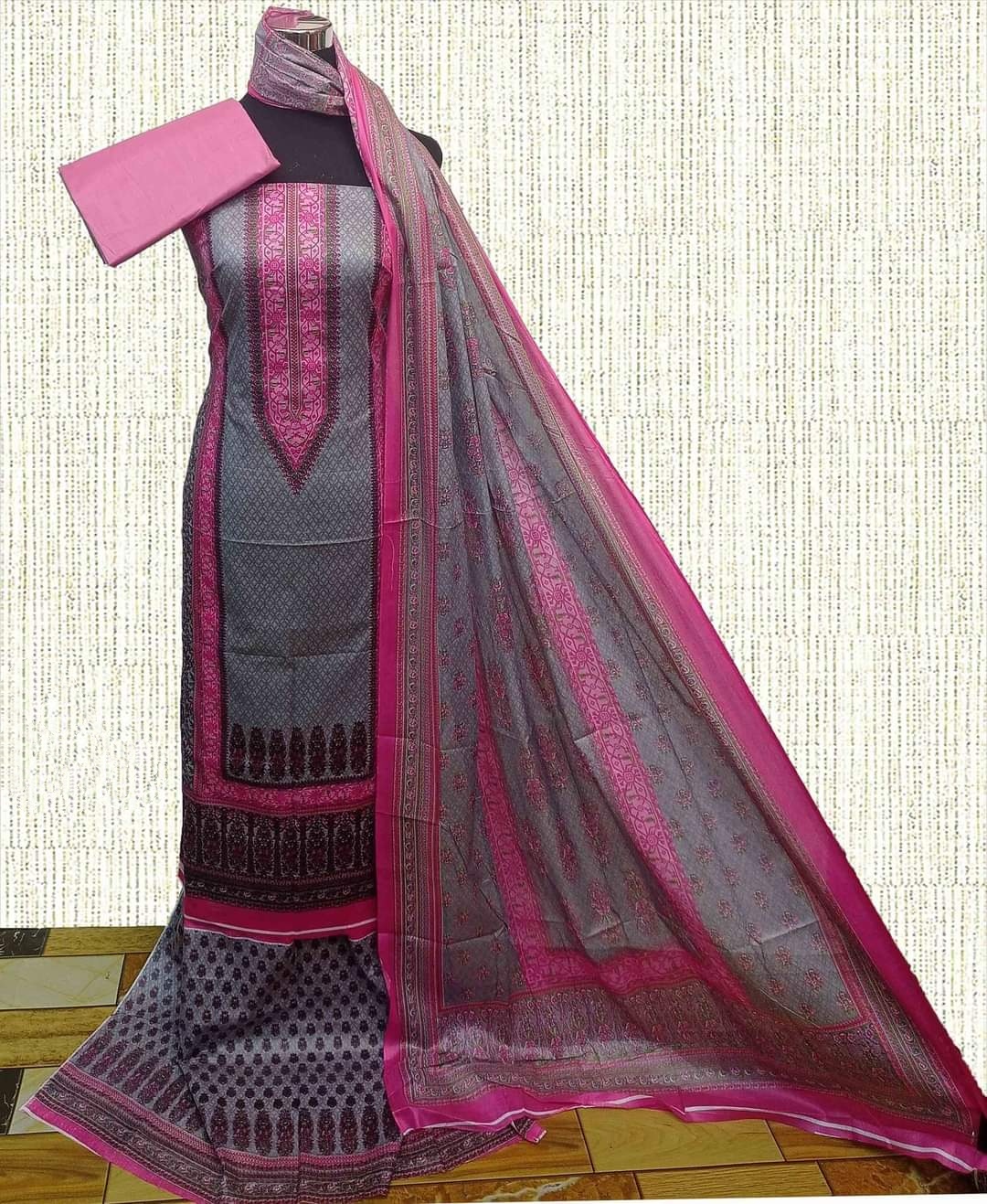 Ferdous Lawn Soft Cotton Three Piece For Women Salwar Kameez - 3 Pice Dress