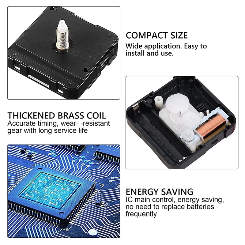 Quartz Clock Mechanism Kit, Wall Clock Mechanisms Mattery Powered ...