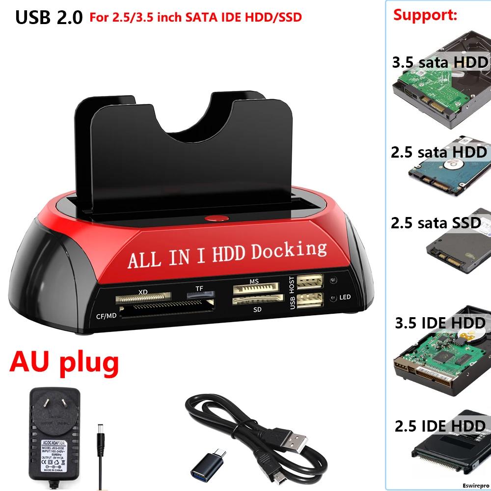 SATA IDE HDD USB 3.0 Docking Station For 2.5 3.5 Inch Adapter SSD Solid ...