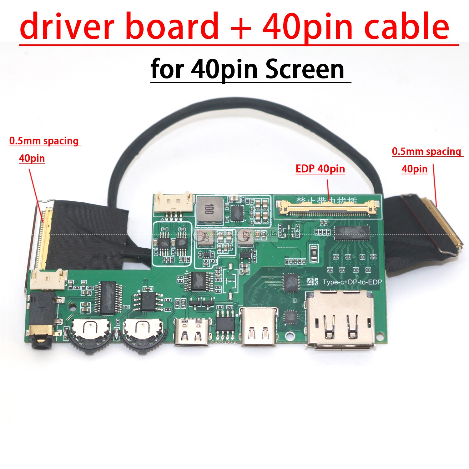 2K 4K Type-c + DP To EDP Driver Board 30PIN 40PIN Portable Display LCD ...