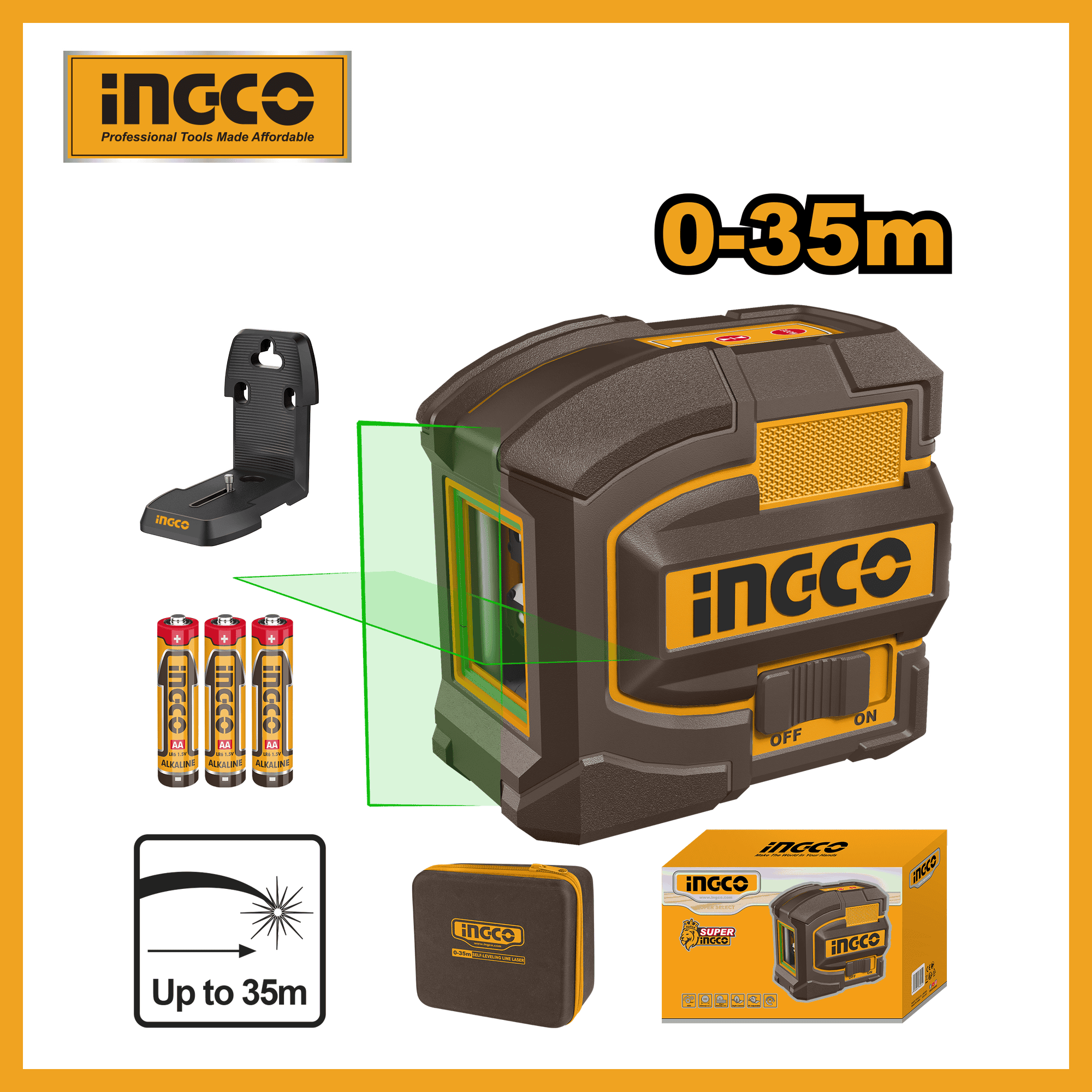 INGCO Self-leveling line laser With With horizontal and vertical line ...