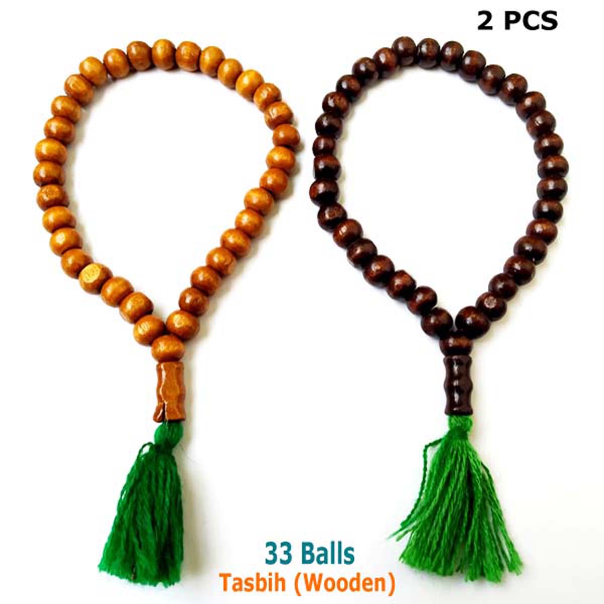 Best Quality 2 PCS Wooden Tasbih, Tasbi (33 Balls) | Daraz.com.bd