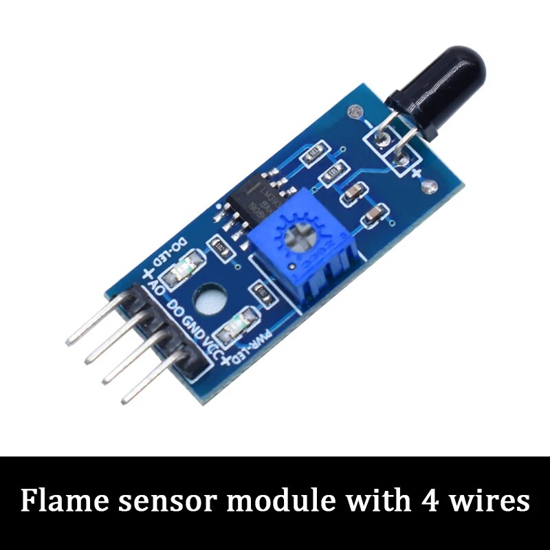 LM393 3 / 4 Pin IR Flame Detection Sensor Module Fire Detector Infrared ...