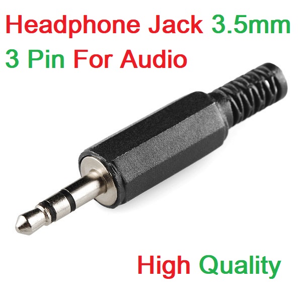 2Pcs- 3 Pole Male 3.5mm 3Pin Stereo Audio Headphone Jack Connector ...