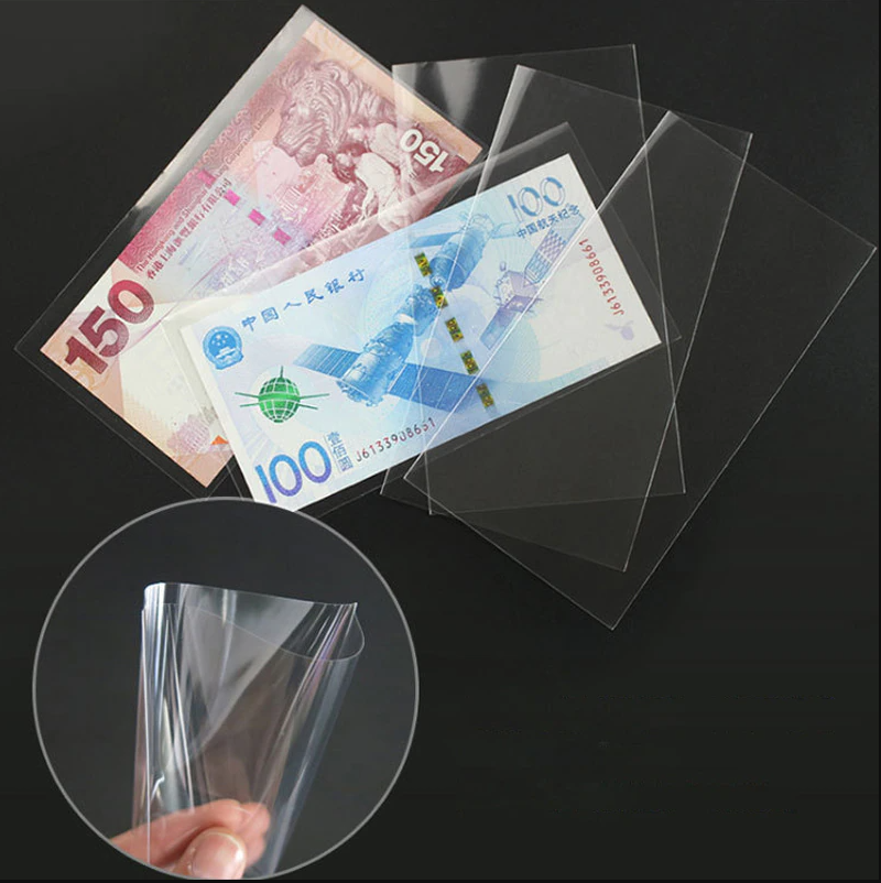 50PCS Banknote Currency Protector Bag Currency Paper Money Bill Sleeves ...