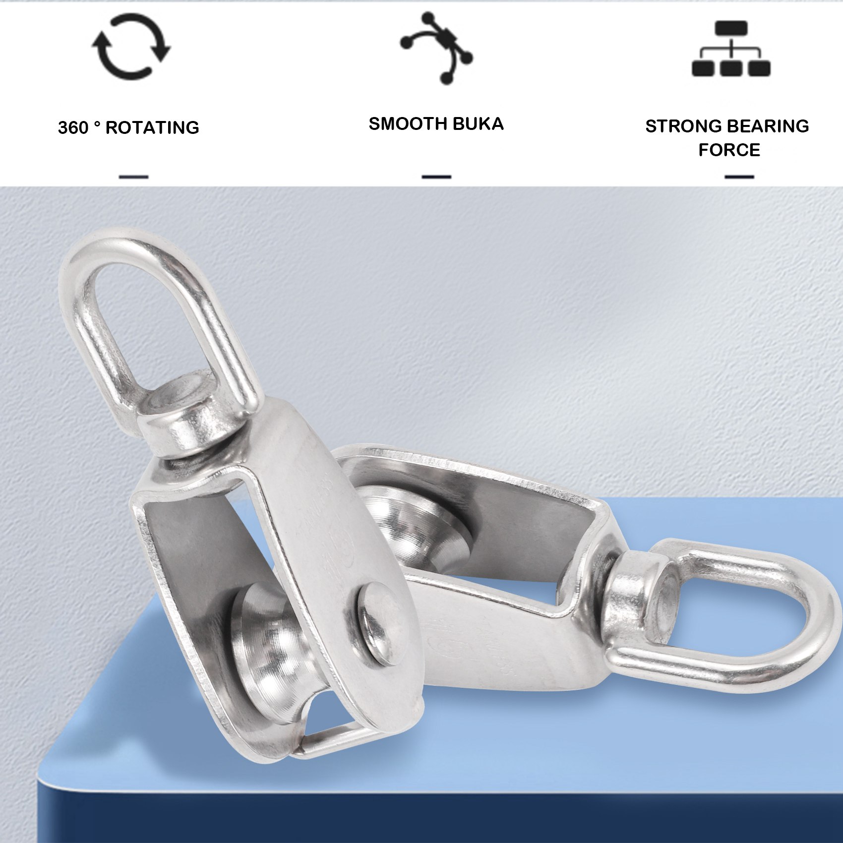 4PCS Single Pulley Block M15 Stainless Steel Small Pulley Roller ...