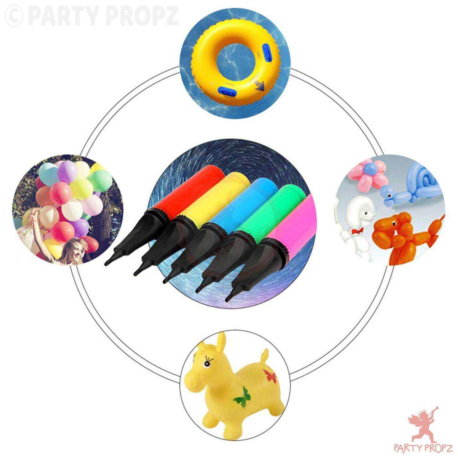 Party Propz Balloon Manual Hand Pump for Latex Foil, Helium Air Baloon/Airpump/Balloons Pumper ...