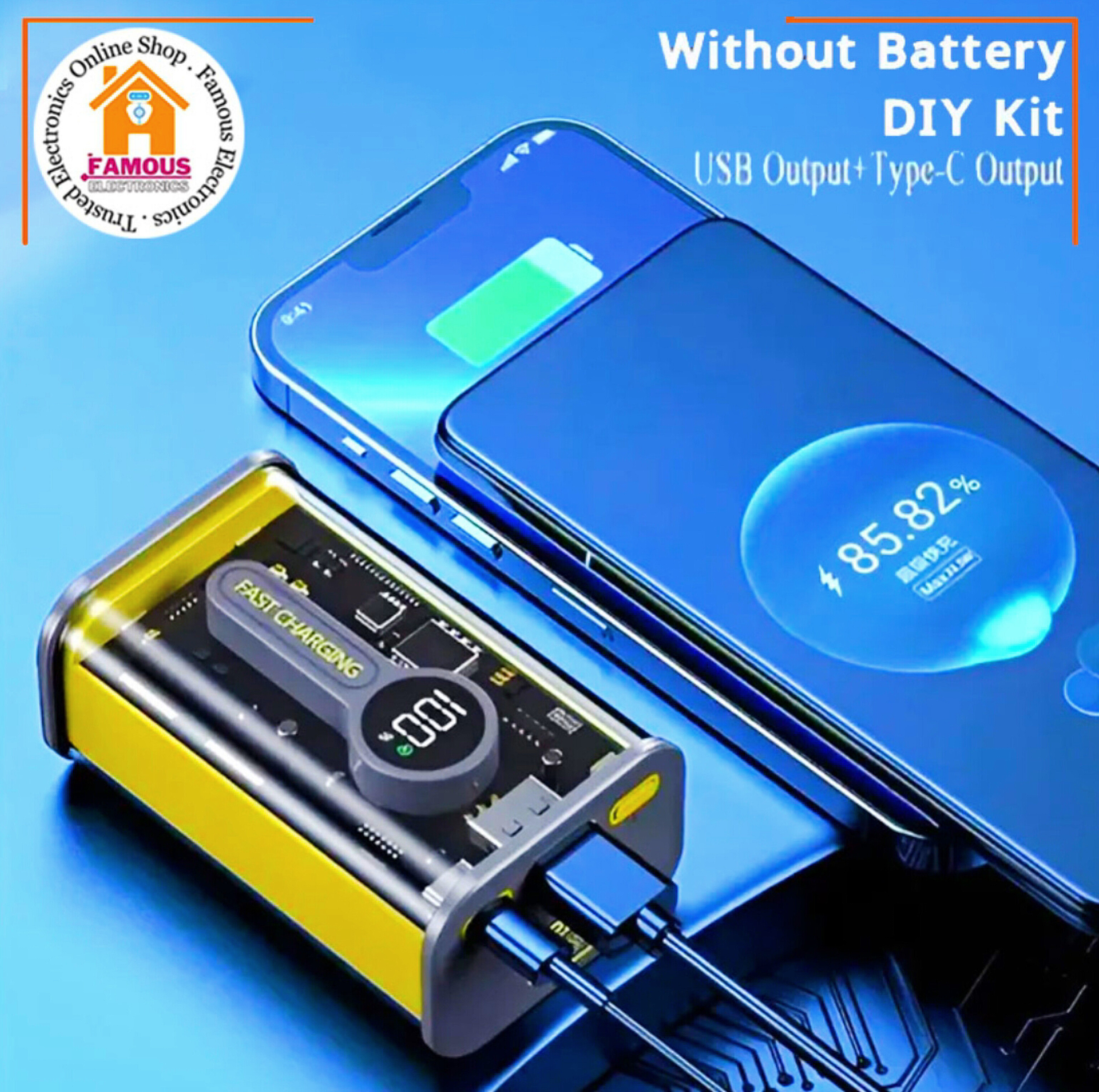 PD22.5W Nothing Power Bank Case Transparent Power Bank Fast Charging ...
