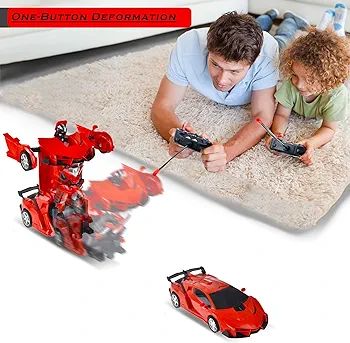TOY ROBOTS CAR with steering remote control 2in1 DEFORMATION CAR ...