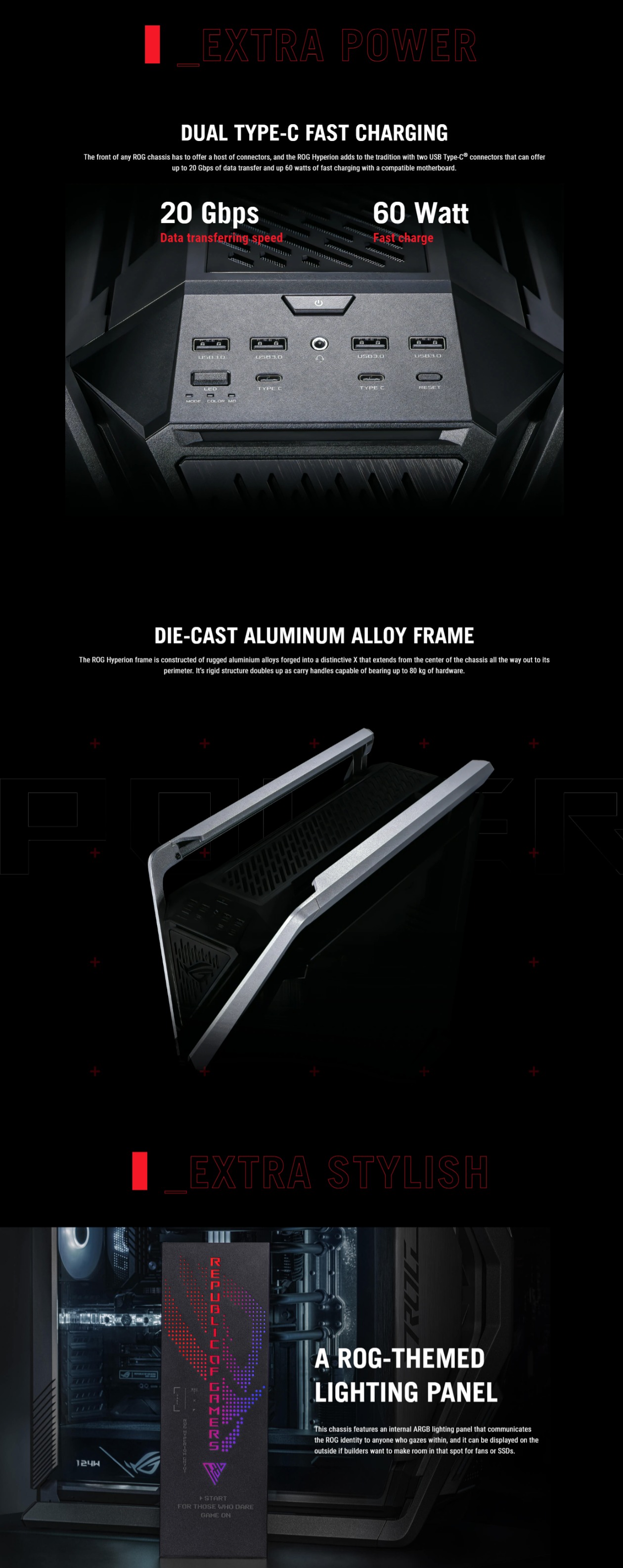 Asus ROG Hyperion GR701 E-ATX Gaming Casing - 420 mm Dual Radiator ...