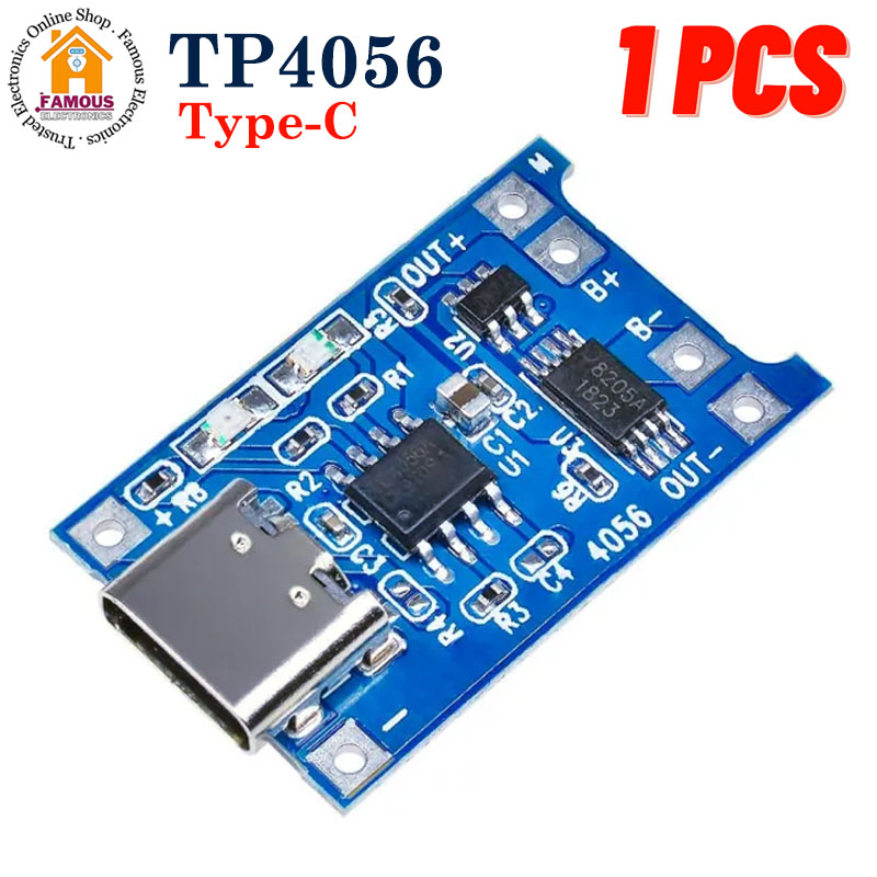 TP4056 Type-c USB 5V 1A 18650 Lithium Battery Charger Module - Equipped ...