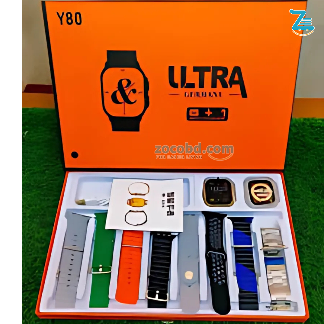 Y80 Ultra Smart Wireless Charging Watch 8 Straps | Daraz.com.bd