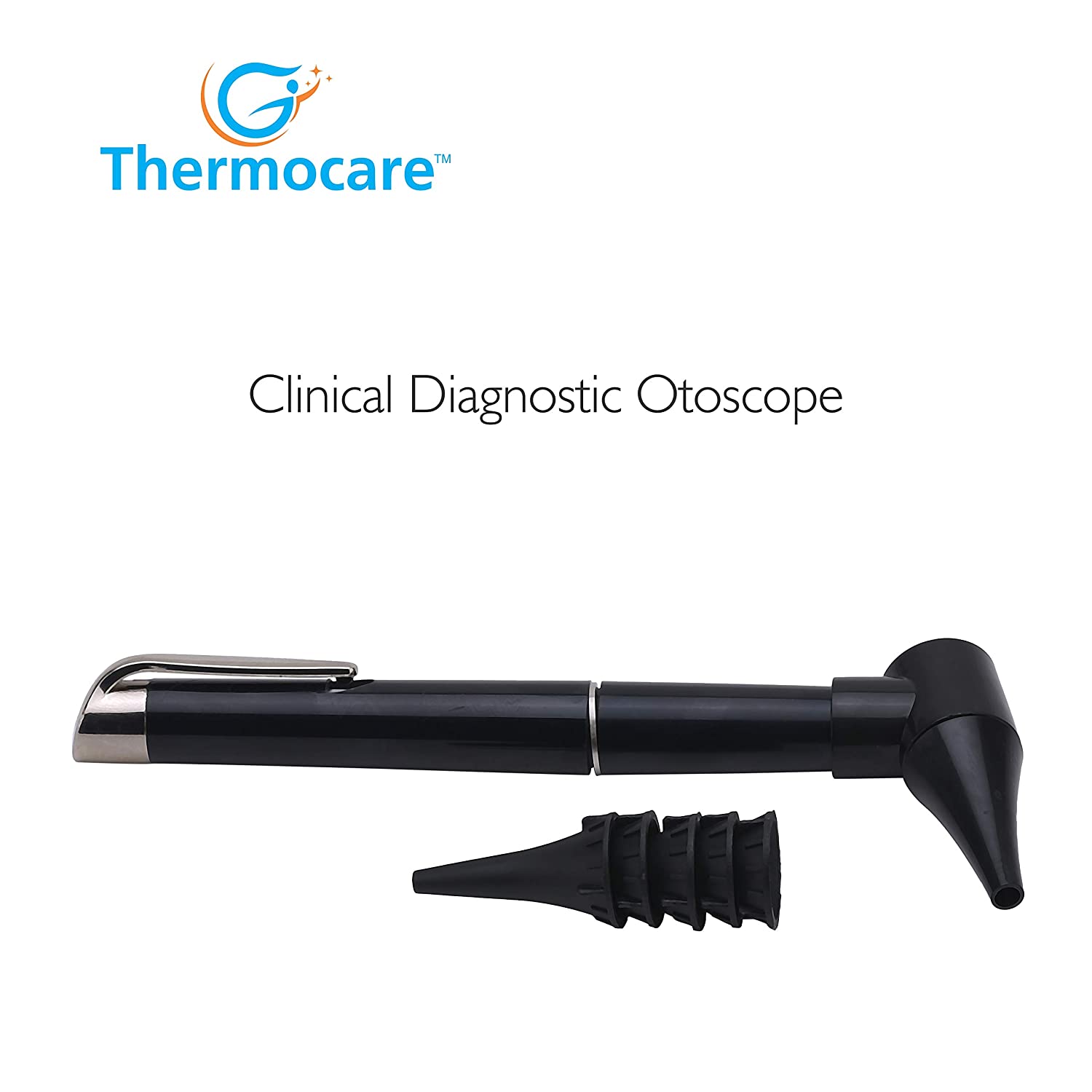 Thermocare Portable Otoscope Penlight for Ear, Eye and Throat (Black)