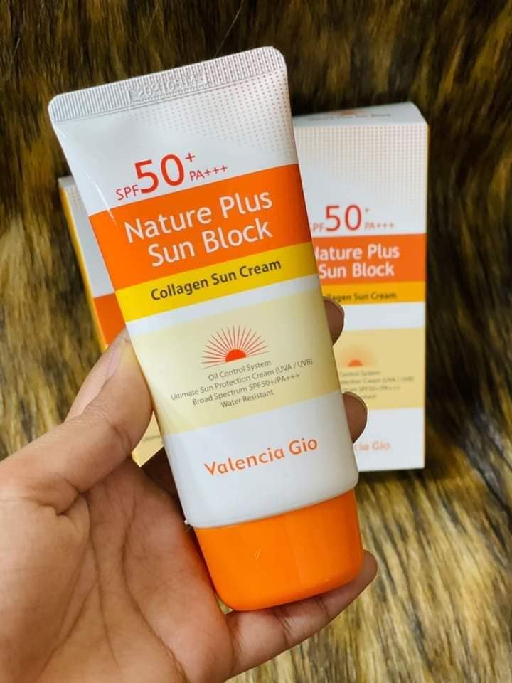 Valencia Gio Nature Plus Sun Block Collagen Water Resistant Sun Cream ...