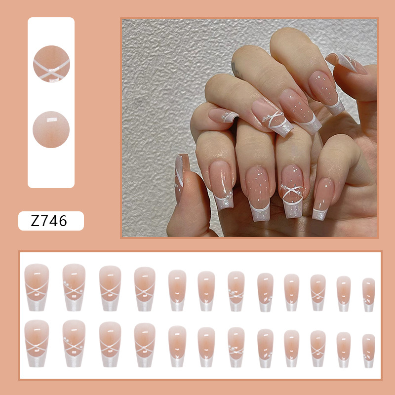 MOOSUN 24pcs With Glue Fake nails cute pattern False nails With Design ...