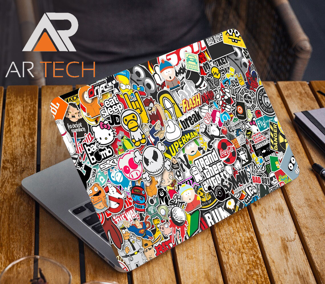 Cartoon Effect YellowPremium Laptop Sticker AR-5352 | Daraz.com.bd