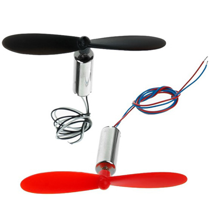 Mini Coreless Motor with Propeller Blades for RC Aeroplane Helicopter ...