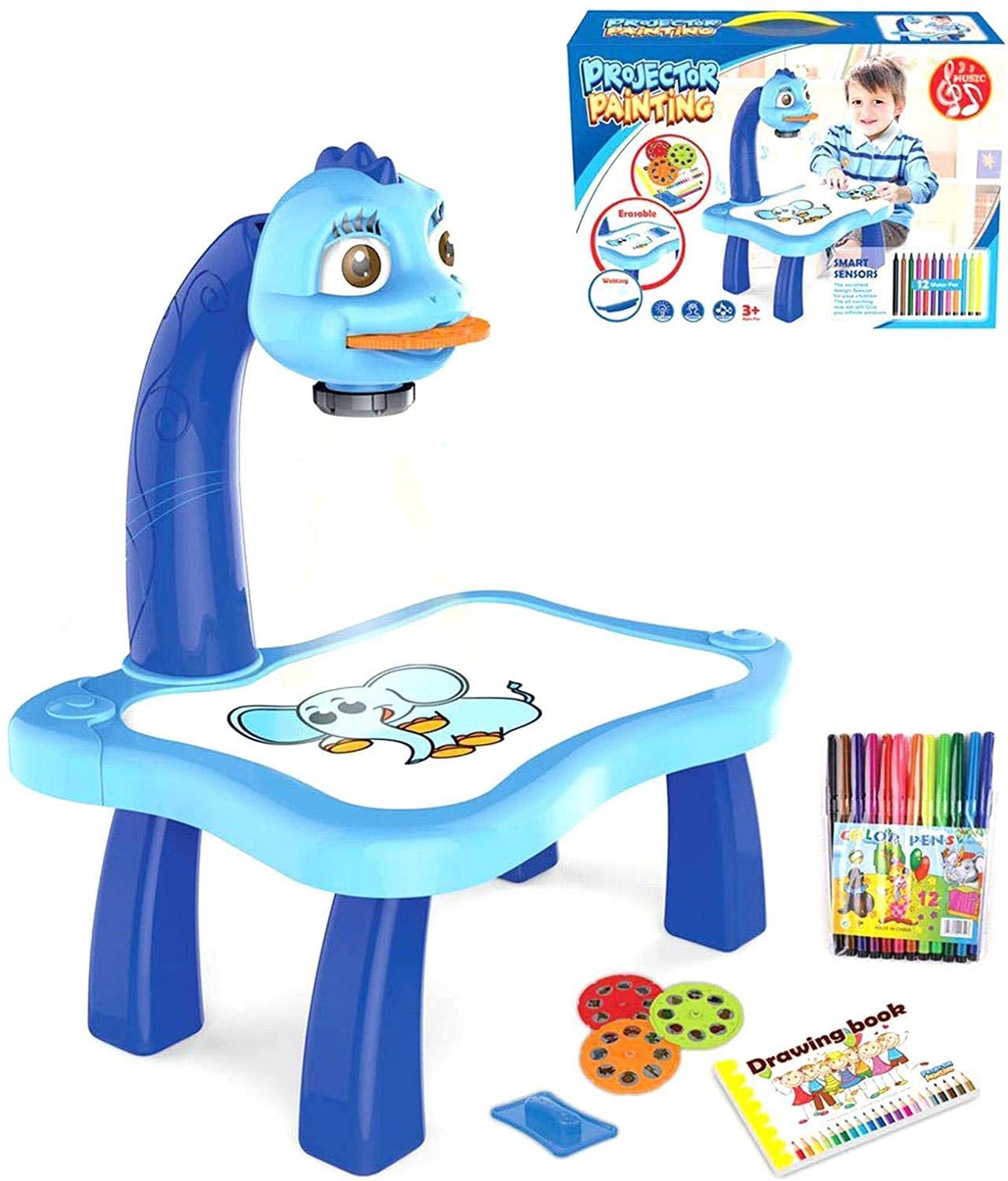 NEW Kids Children Educational Early Projector Painting Drawing Table ...