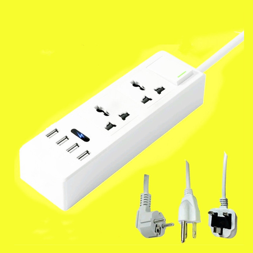 USB extension lead power strip, 4 multi plug charger, 2 way socket ...