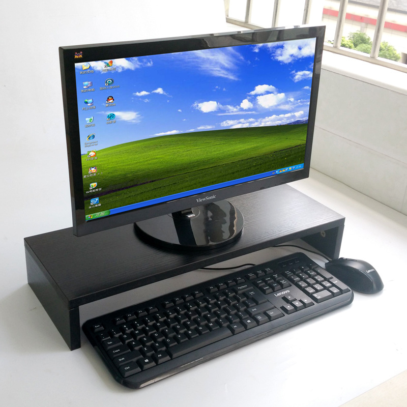 Computer monitor base, heightened desk, keyboard storage, extended ...