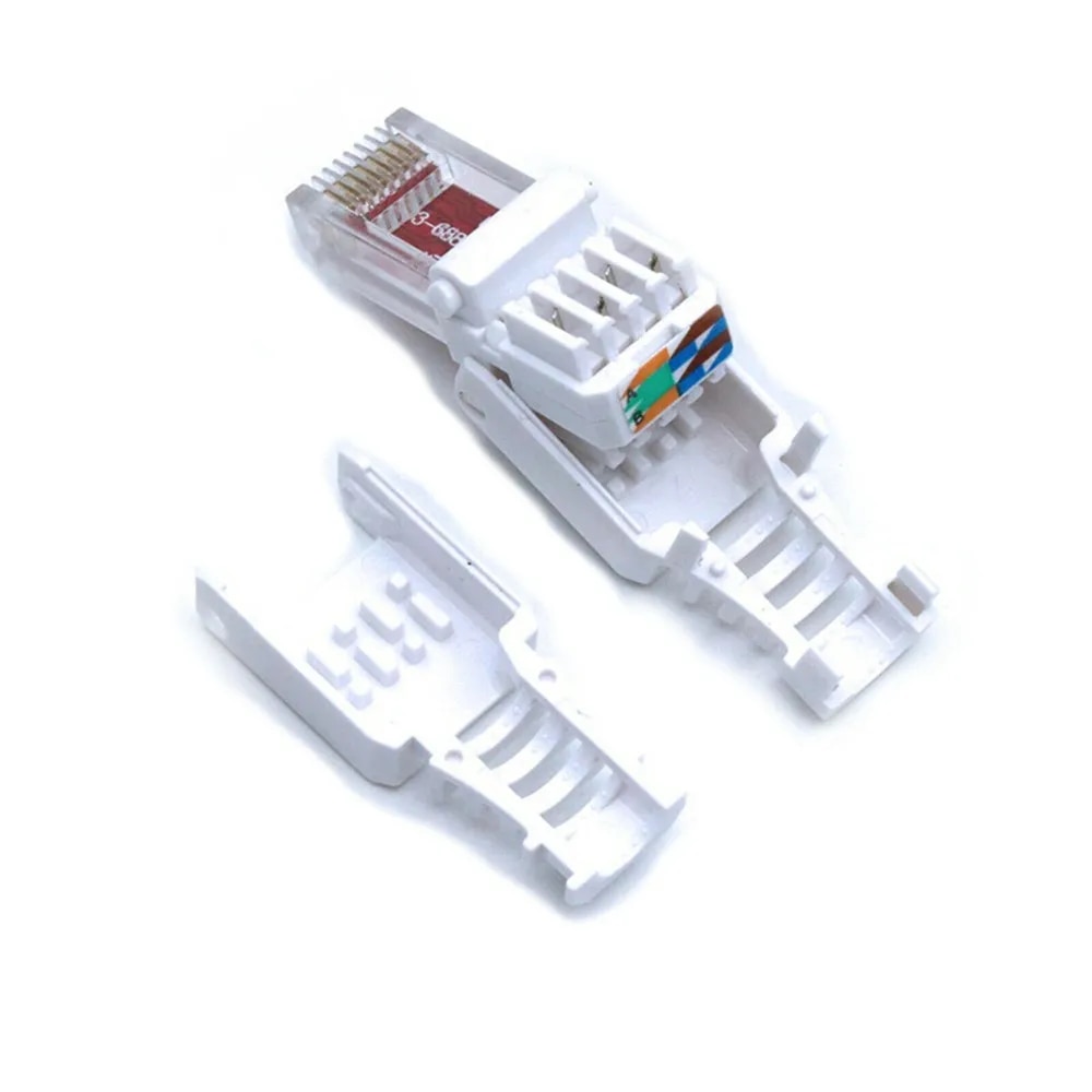 Multiple RJ45 Tool-less CAT6 Unshielded Crystal Head Plug Pressure Free ...