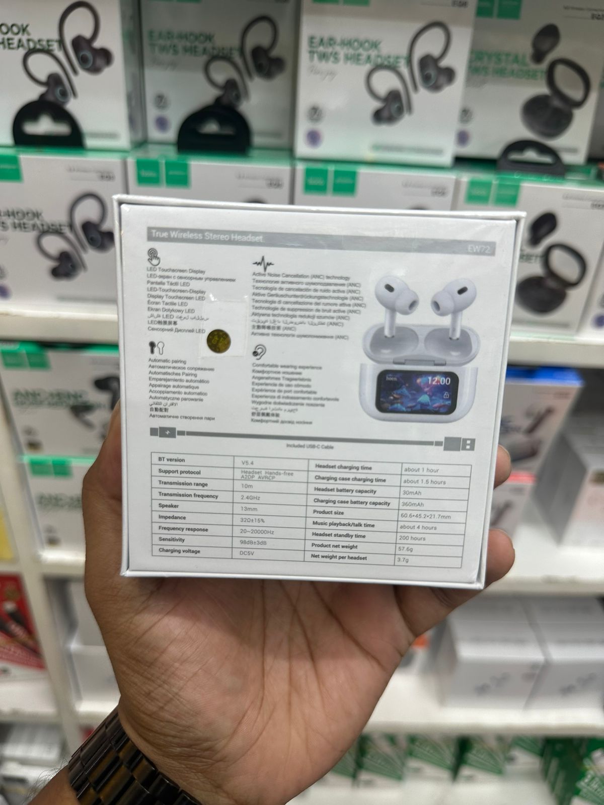 Hoco EW72 TWS Wireless Earbuds Active Noise Cancelation ANC Bluetooth ...