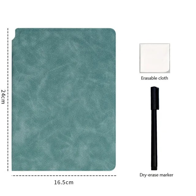 A5 Reusable Whiteboard Notebook Leather Memo Free Whiteboard Pen ...