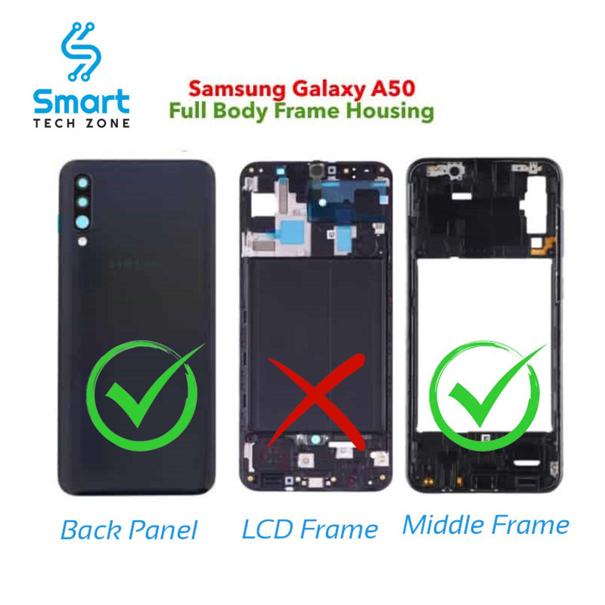 Samsung Galaxy A50 Middle Bezel Frame and Back Panel Housing Without ...