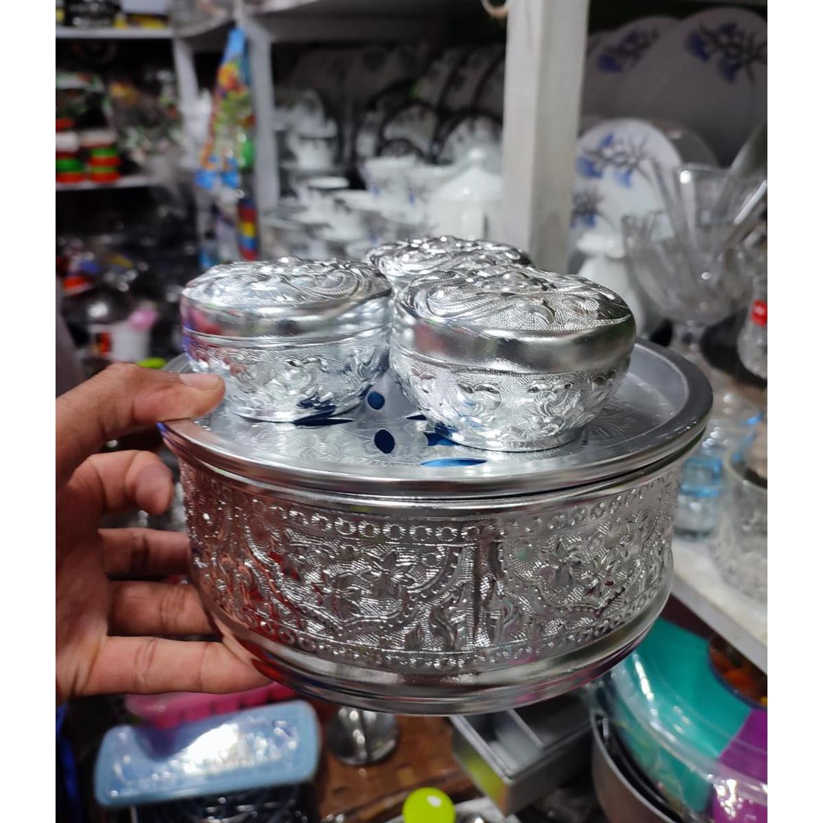 Paner Bata Pandan Sets Khandani Paner Box Betel Leaf Bowl Set - With 3 ...