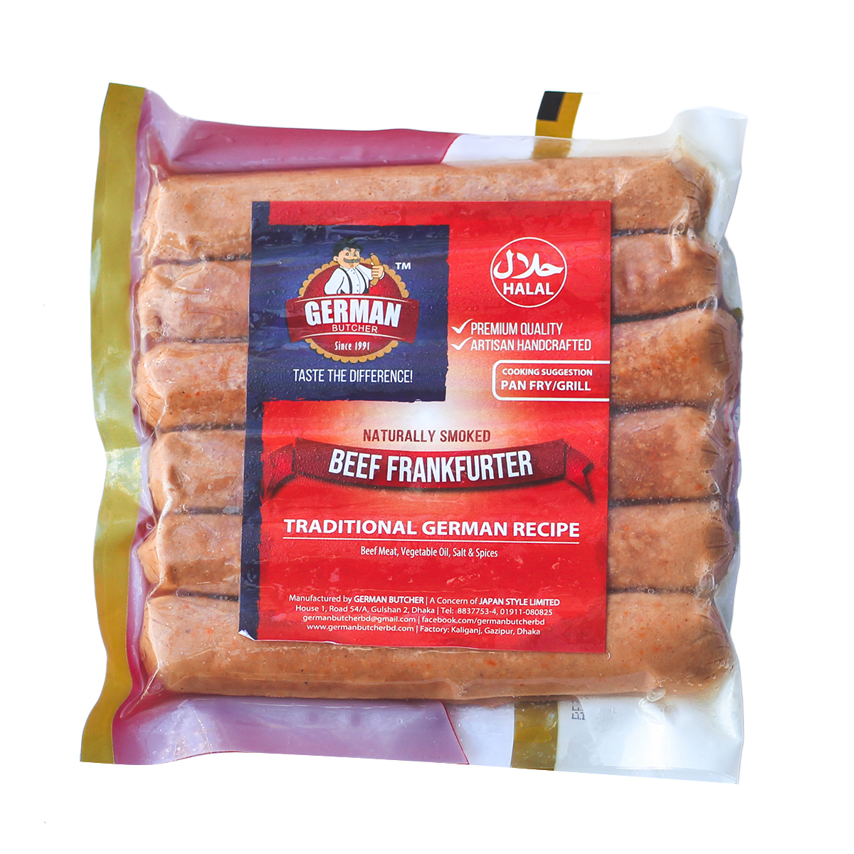 German Butcher Beef Frankfurter 2 packet 10 pcs 600gm | Daraz.com.bd