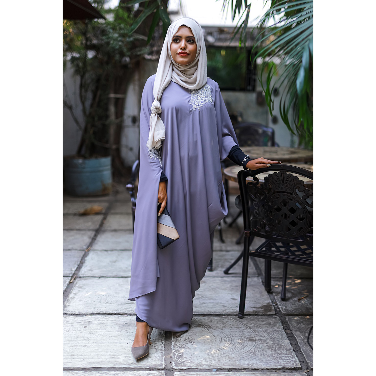 TAHOOR GRAY CHERRY FABRICS DRAPE DRESS WOMEN | Daraz.com.bd