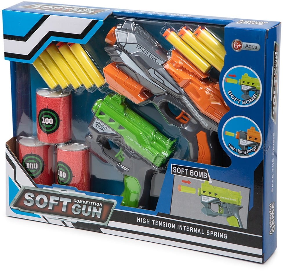 Soft Competition Nerf G.un With 5 Nerf soft toy Bullets Target Set Toys ...