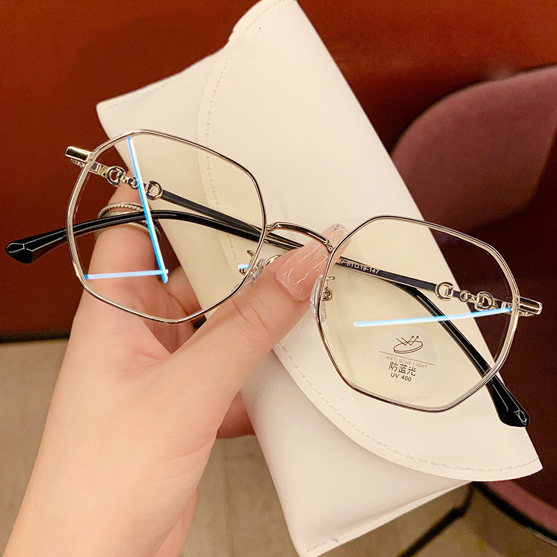 Fashion Polygonal Anti Blue Light Glasses Men Women Big Frame ...