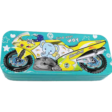 Metal Pencil Box For Kids Racing Bike Any Color-(0012BS)