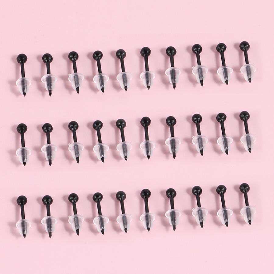 100 Set Plastic Ball Earrings Clear Ear Pins Resin Earring Backs Nickel ...