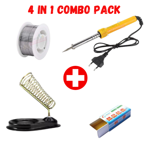 Soldering Tool Kits -4 in 1 Combo - Soldering iron , Stand, Reel, Resine
